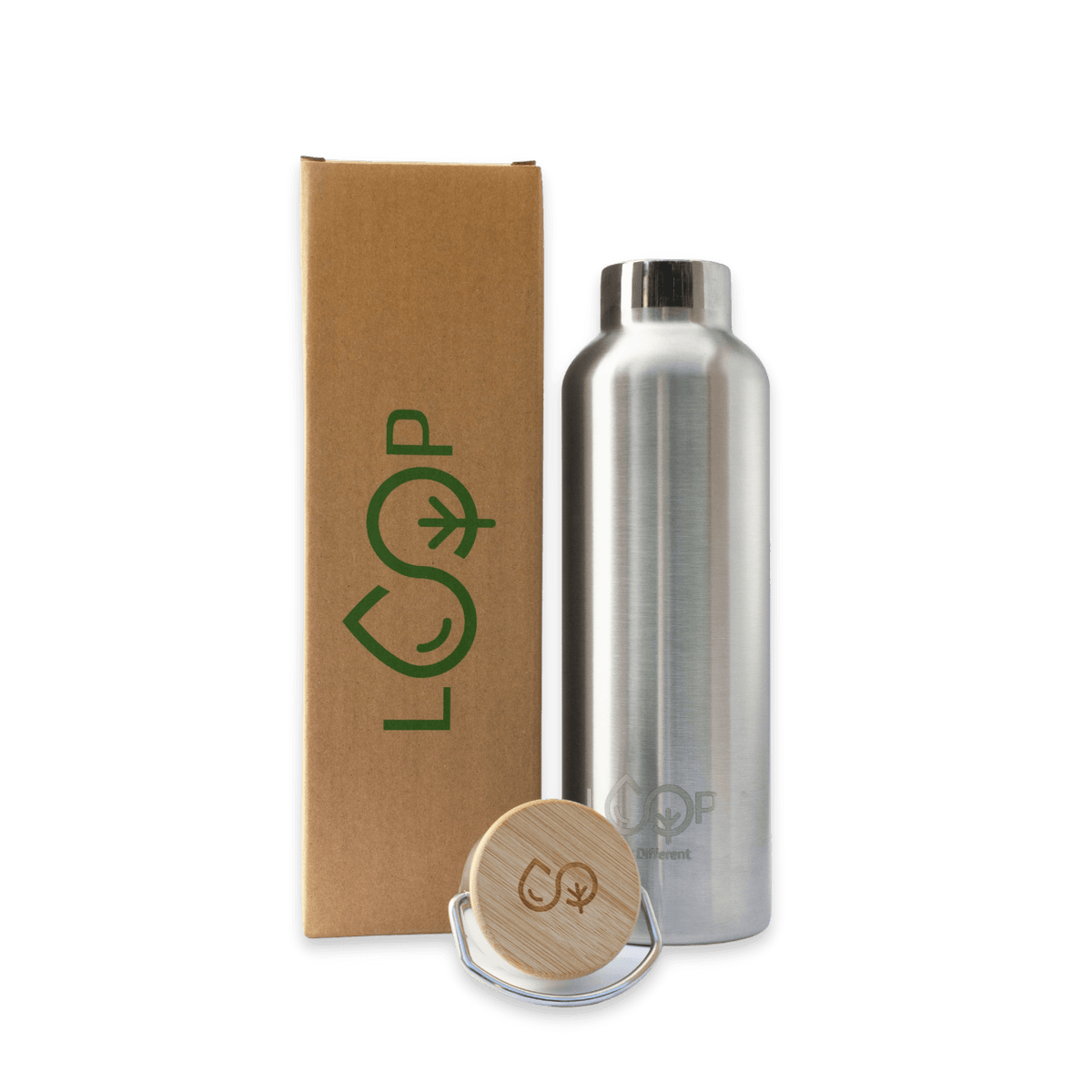 Loop 750ml - Steel and Natural Bamboo – LoopBottles